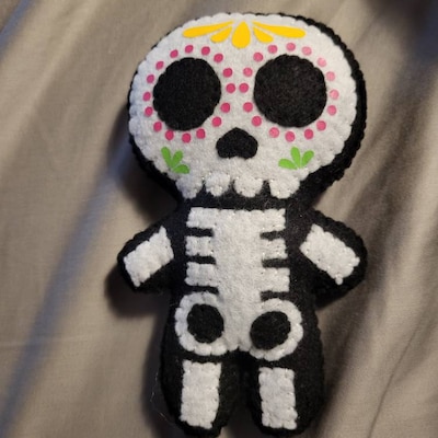 Sugar Skull Felt Dia De Los Muertos Sugar Skull Plush Day of the Dead ...