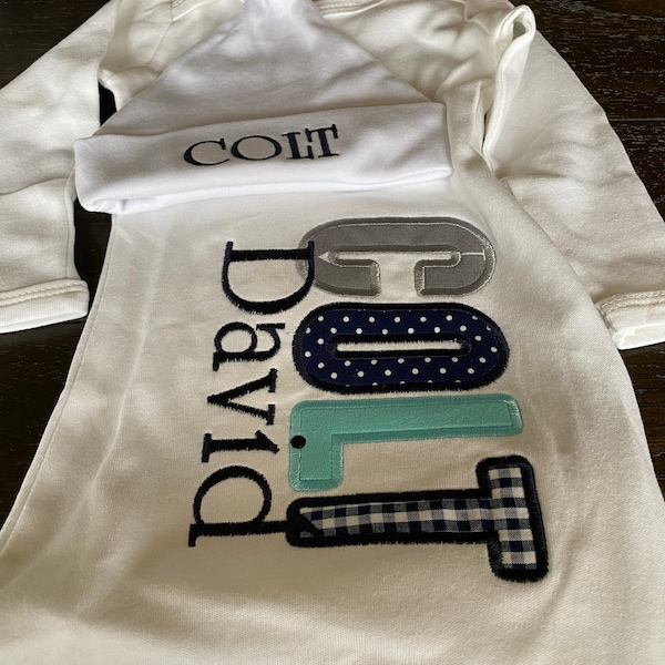 Personalized Baby Gown Baby Boy Coming Home Outfit Newborn Unique ...