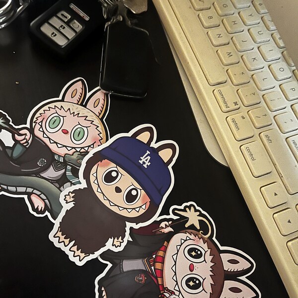 4 Inch. Dodgers Labubu Sticker , Little Monsters Stickers, Custom Vinyl ...