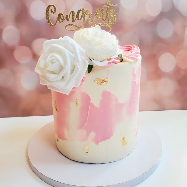 Congrats Cake Topper Svg, Calligraphy Congrats Cake Topper, Celebration ...