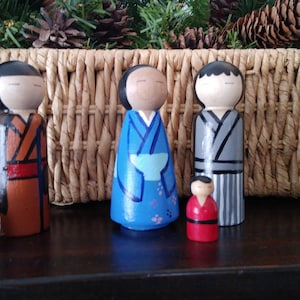 Japanese Nativity Set, Unique Nativity, Peg Doll Nativity, Japan ...