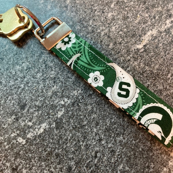 MSU Key Fobs - Spartan Wristlets - Four Choices! - Etsy