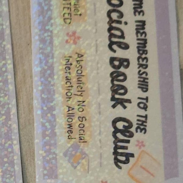 Antisocial Book Club Bookmark| Handmade| Cute Gift| Bookish| Book ...