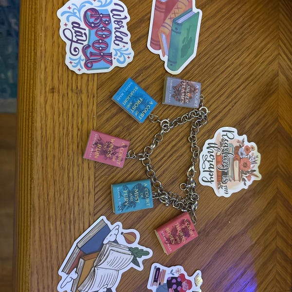 Mini Book Charm Bracelet - Etsy