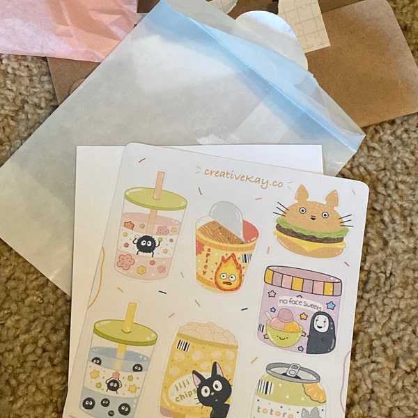 Cute Studio Ghibli Snack Sticker Sheet | Journal Stickers - Etsy