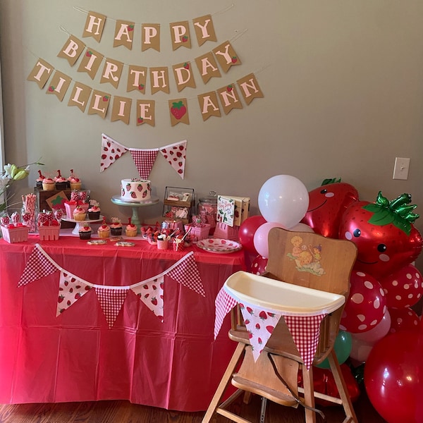 Strawberry Fabric Banner/strawberry Farmers Market Fabric Banner ...