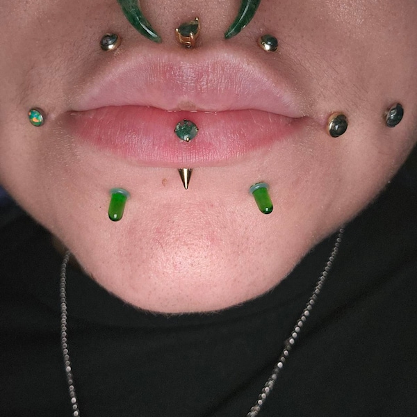 North Star + Spike Titanium Curved Piercing Barbell, Rook Cartilage ...