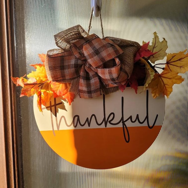 Fall Door Hanger | Thankful Door Hanger | Thanksgiving Decor | Fall ...