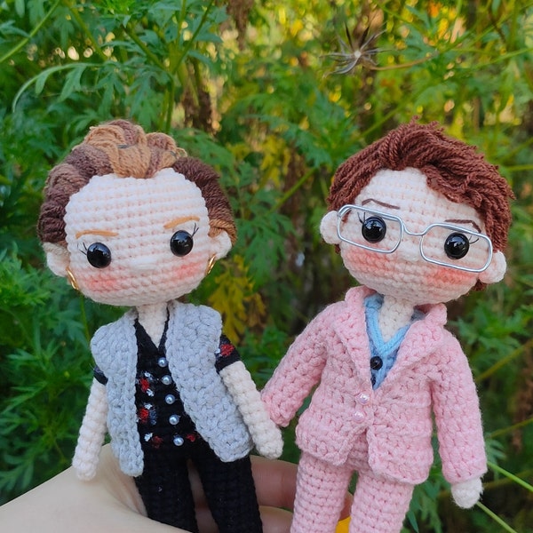 Couple Crochet Doll Handmade Couple Doll Stuffed Plush Couple Valentine ...