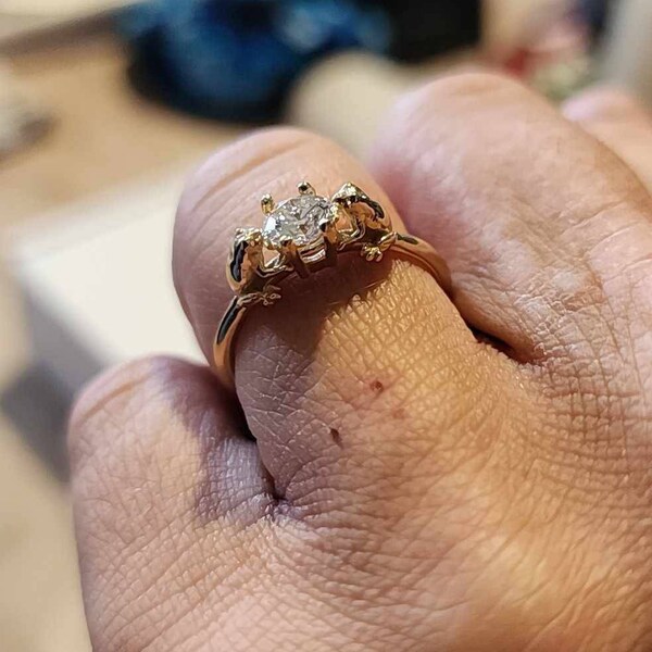 Frog Engagement Ring Frog Ring White Gold Toad Ring Toad Engagement ...