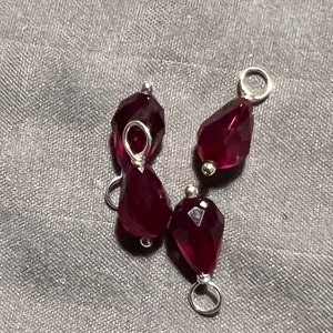 Siam Red Crystal Birthstone Charm Sterling Silver July - Etsy