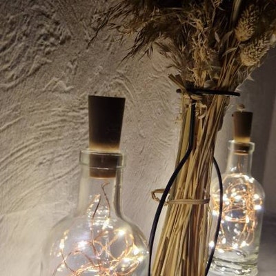 Copper Wire Firefly Fairy Glass Bottle With Warm Lights. Perfect for ...