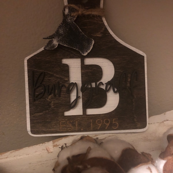 Personalized Cow Tag, Decorative Board, Cow Decor, Personalized Cow ...