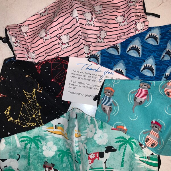 Face Mask - Reversible Japanese Origami Crane Fabric and Japanese ...