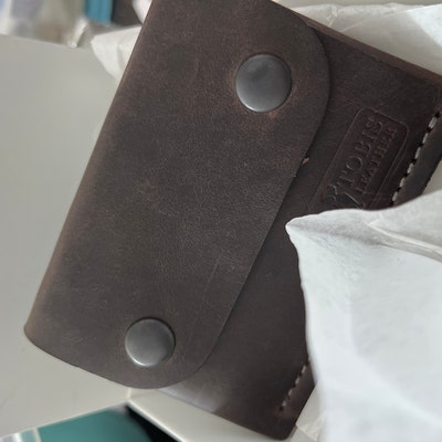 Handmade Unisex Pocket Size Wallet, Leather Minimalist Slim Card Holder ...