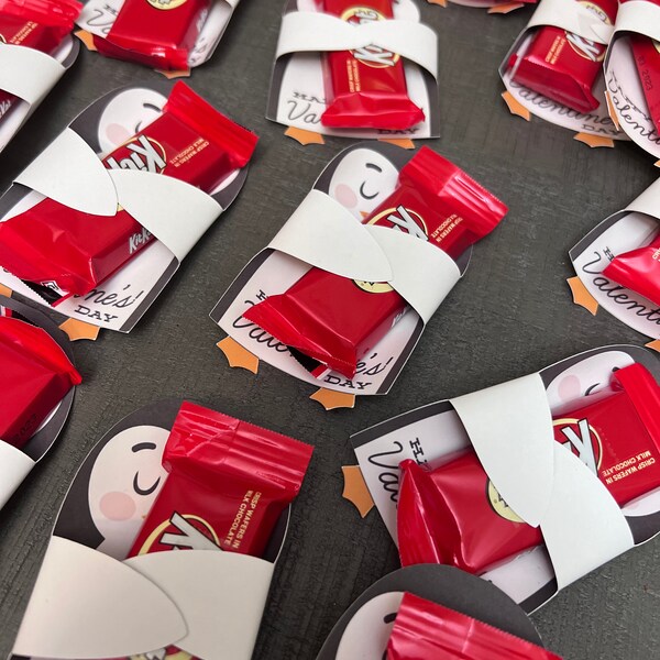 Printable Cute Penguin Candy or Gift Hugger Valentines Animals Hug ...