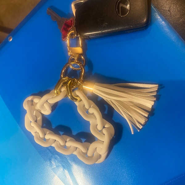 Personalized Chunky Chain Link Wristlet Keychain, Personalized Gift ...