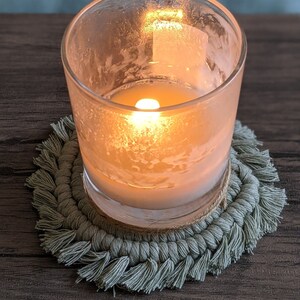 Olive Green Macrame Coaster Sets for Campervan, Motorhome or Canal Boat ...