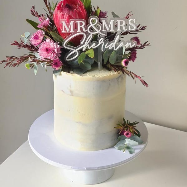 Wedding Cake Topper Gold Cake Topper Wedding Cake Personalised Last ...