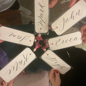 Personalized Bookmark, Bookmarks Custom, Calligraphy Bookmarks, Tassel ...