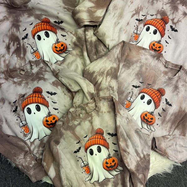Cute Ghost Halloween Ready to Press Transfers DTF Transfers Sublimation ...