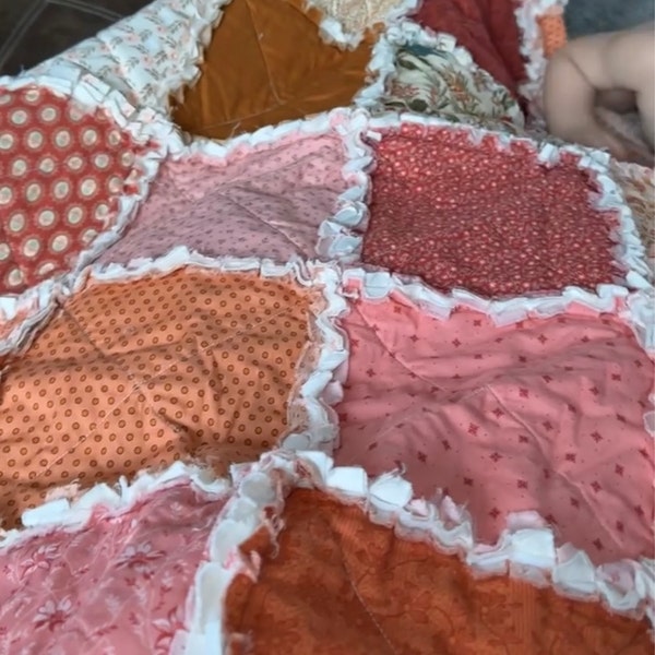 American Heritage Large Rag Quilt Throw Navy Blue, Cornflower Blue ...