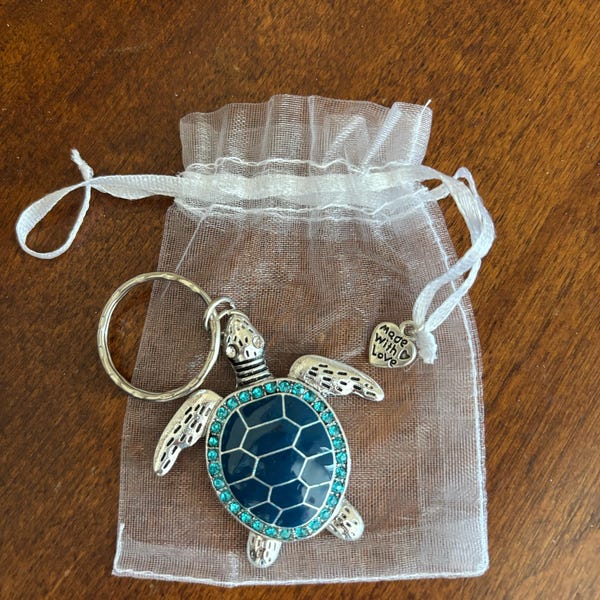 Sea Turtle Keychain Sea Turtle Lover Gift Hawaiian Lover Gift Blue Sea ...