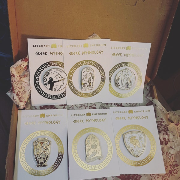 Greek Mythology Enamel Pin Set - Greek Myth Collection - Book Pin Badge ...