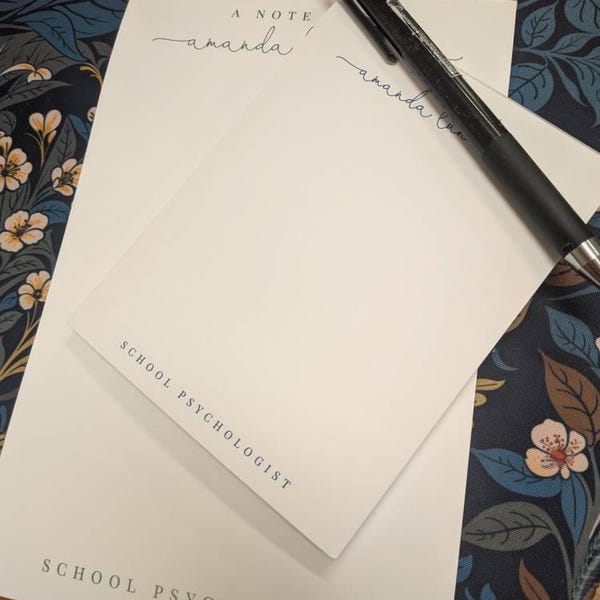 Personalized Script Notepad With for Art Teacher, End of Year School ...
