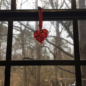White With Red Detail Perfectly Imperfect Heart Ornament Valentine - Etsy