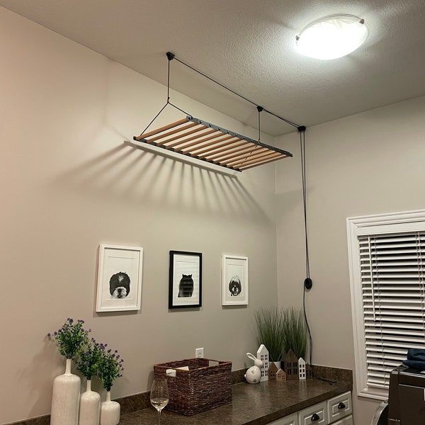 Laundry Drying Rack, Ceiling Mounted Clothes Drying Rack, Laundry ...