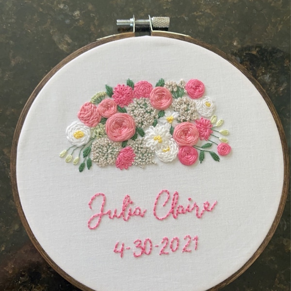 Hand Embroidered Custom Stocking Tag | Hand Embroidered Custom Gift Tag ...