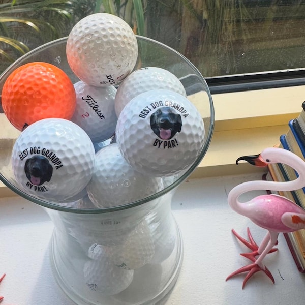 Custom Golf Balls, Dad Golf Ball, Dog Face Golf Balls, Custom Dog Gift ...