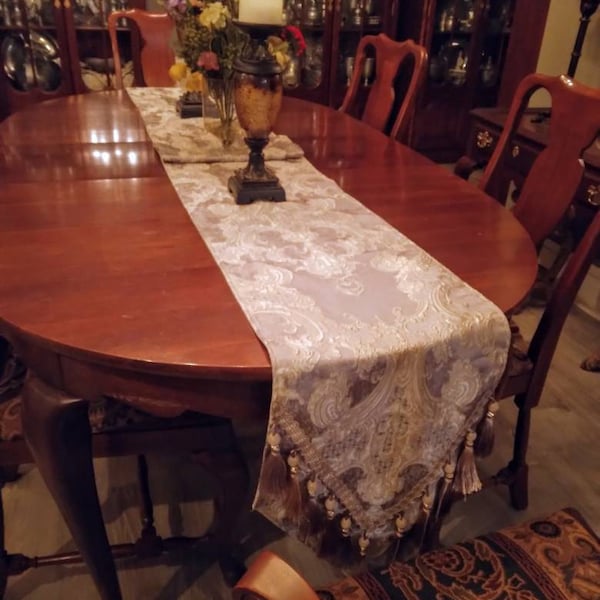 Empress Table Runner- Luxury Table Runner With Tassels for Table ...