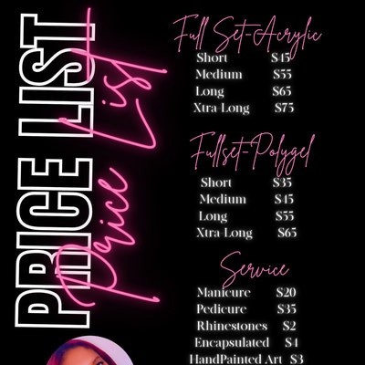 Price List Template, Price List Flyer, Price List, Hair Price List, Wig ...