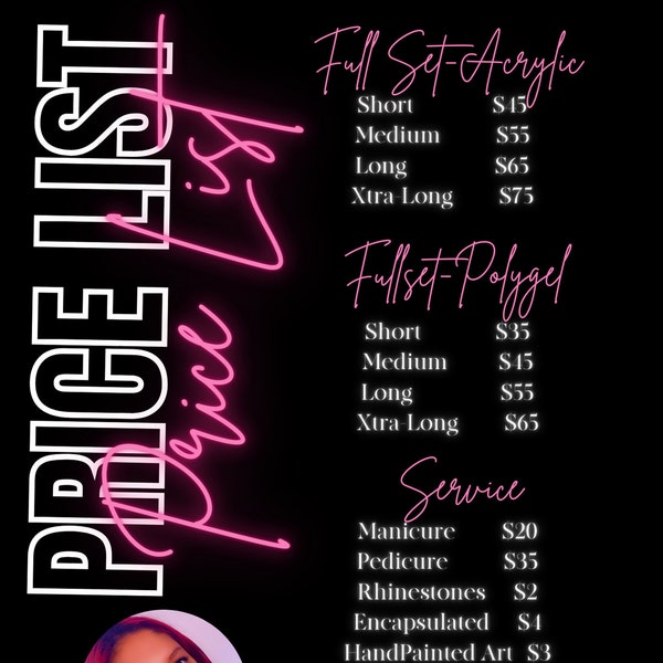 Price List Template, Price List Flyer, Price List, Hair Price List, Wig ...