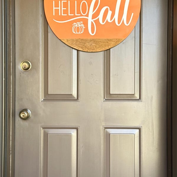 HELLO FALL Door Hanger Hello Fall Front Porch Sign Door Hanger for Fall ...
