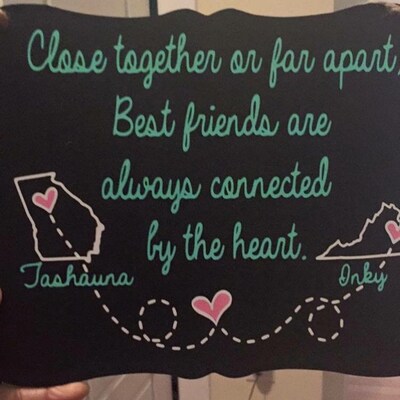 Long Distance Best Friend Gift, Long Distance Relationship Sign ...