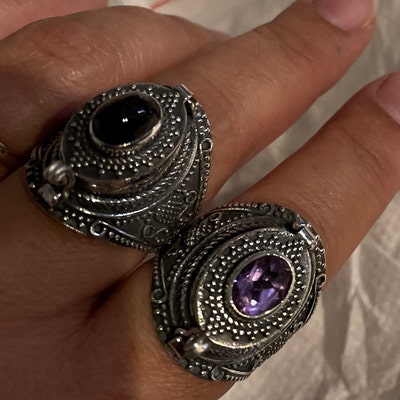 Poison Ring Vintage Poison Ring Openable Ring Silver Box - Etsy