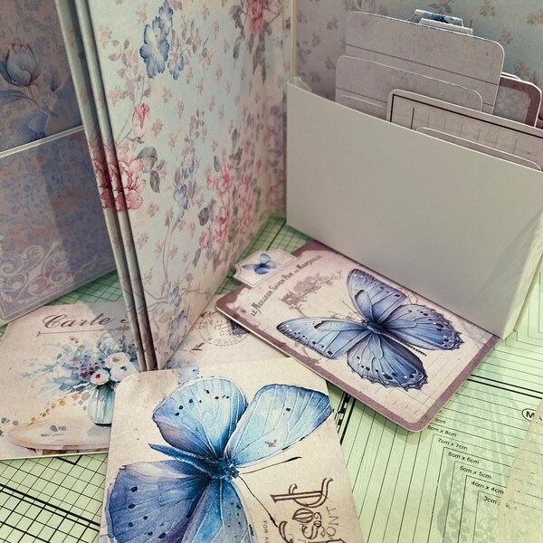 Blue Butterfly Junk Journal Kit, Butterflies Journal, Vintage ...