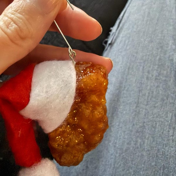 Real Chicken Nugget With Santa Hat Ornament (real Preserved Chicken ...