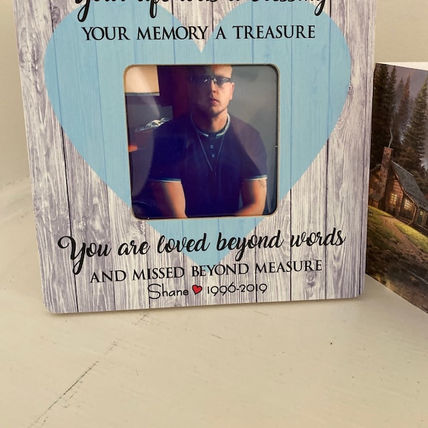 Personalized Memorial Wood Frame, Sympathy Gift - Etsy