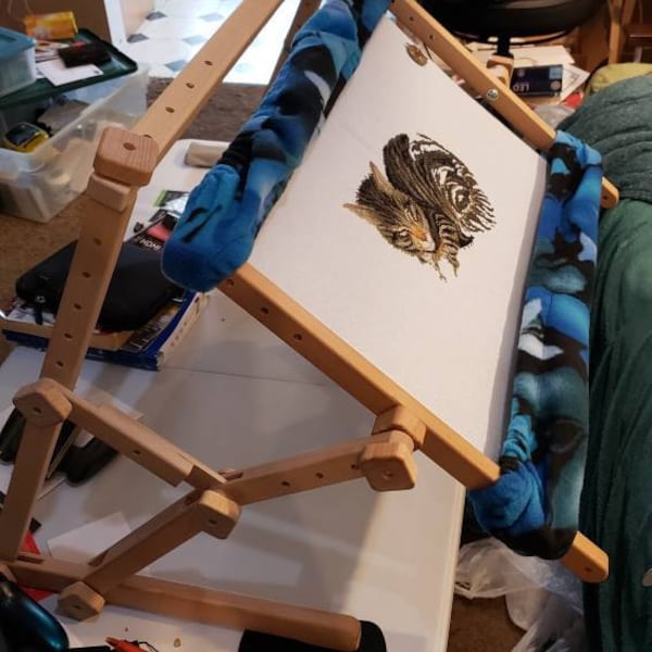 Needlework Adjustable Lap Table Stand Hands Free Wooden Embroidery ...