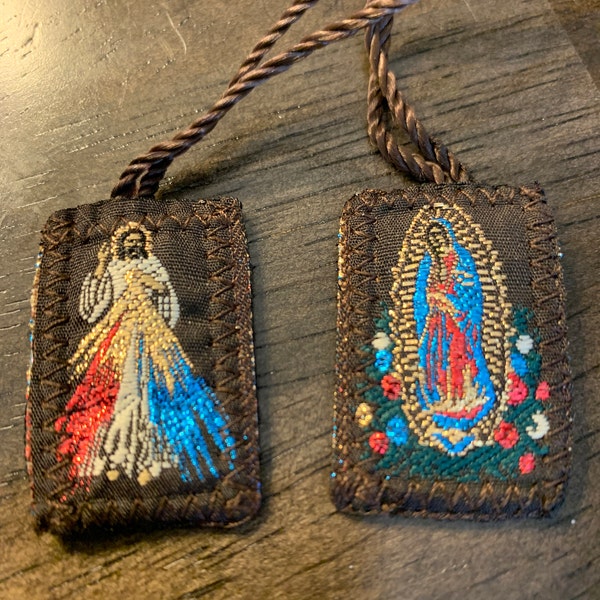 Catholic Scapular (brown/blue Scapular Necklace Religious Gift Catholic ...