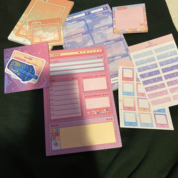 Artsy Aesthetic Daily Planner Pad | Kawaii Art Aesthetic Stationery - Etsy