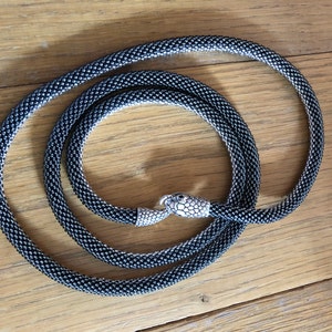 Green Serpent Bead Crochet Necklace Kit Statement Jewelry Python ...