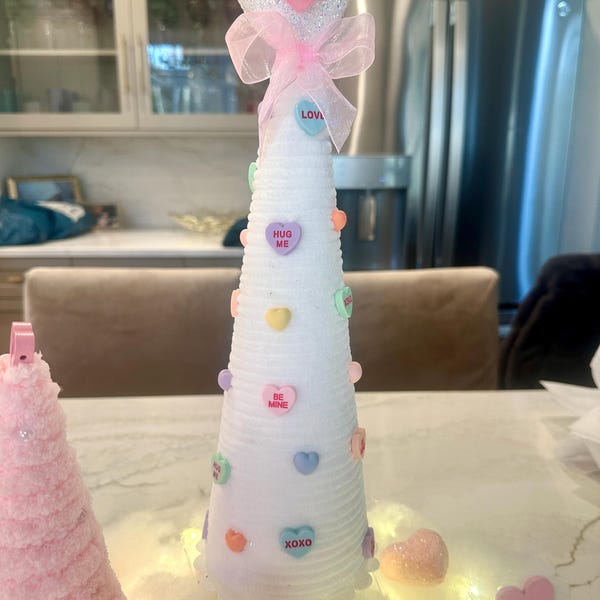 Large Valentines Conversation Hearts Table Top Tree - Etsy