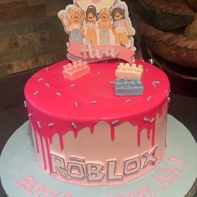 Girl Roblox Cake Topper Pink Roblox Birthday Party Cake Topper Roblox ...