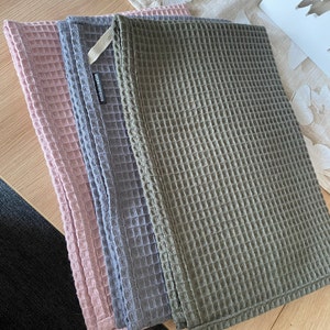 Large Size Waffle Weave Cotton Broad Base Zip Pouch, Makeup Bag ...