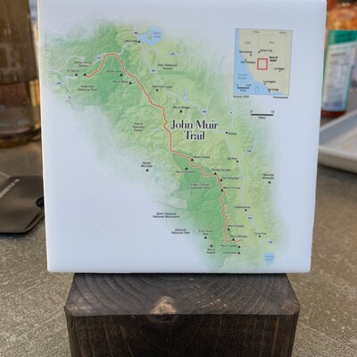 Personalized Custom Trail or Location Map With Iron Easel Stand Unique ...